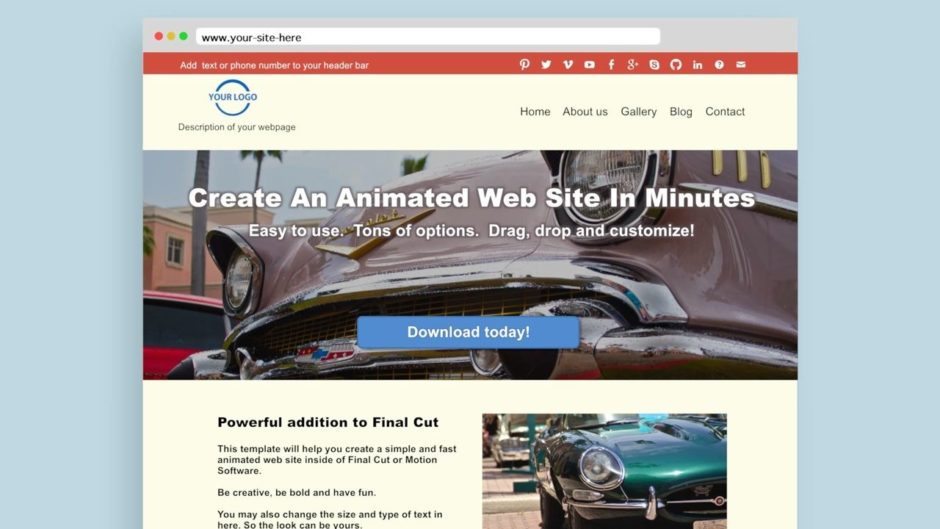 Web Page – Motion Master Templates